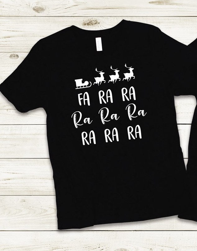 Fa Ra Ra Ra Ra With Sleigh & Reindeer Tee – Elle & Emmy